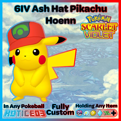 Ash Hat Pikachu 6IV Hoenn Hat Pokemon Scarlet & Violet 🚀 Fast 🚀 | eBay