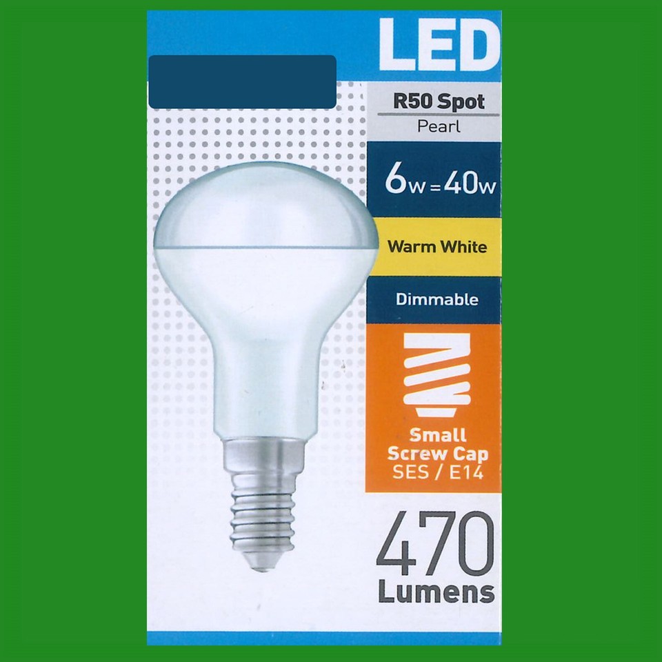 4x 6W =40W R50 Dimmable Reflector Spotlight LED E14 SES Edison Screw ...