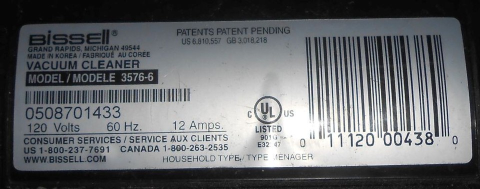 OEM BISSELL CLEANVIEW II MODEL SERIES 3576 (3576-6) REAR WHEEL, AXLE ...