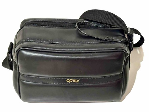 Large Vintage Optex Black PVC Leather Camera & Lens Case Bag for Video ...