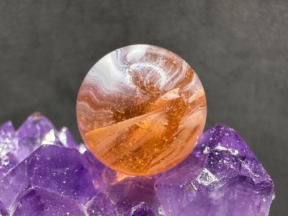 PRETTY Vintage Master PEACH Brushed Sunburst Slag Marble - .67 ...