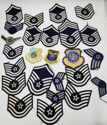 USAF Air force Military Rank patch insignia Tag Tapes US Military lot 4 ...