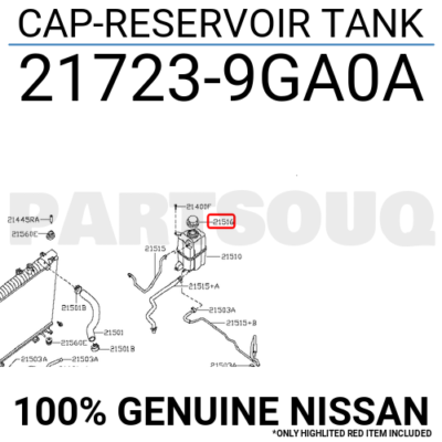 217239GA0A Genuine Nissan CAP-RESERVOIR TANK 21723-9GA0A | eBay
