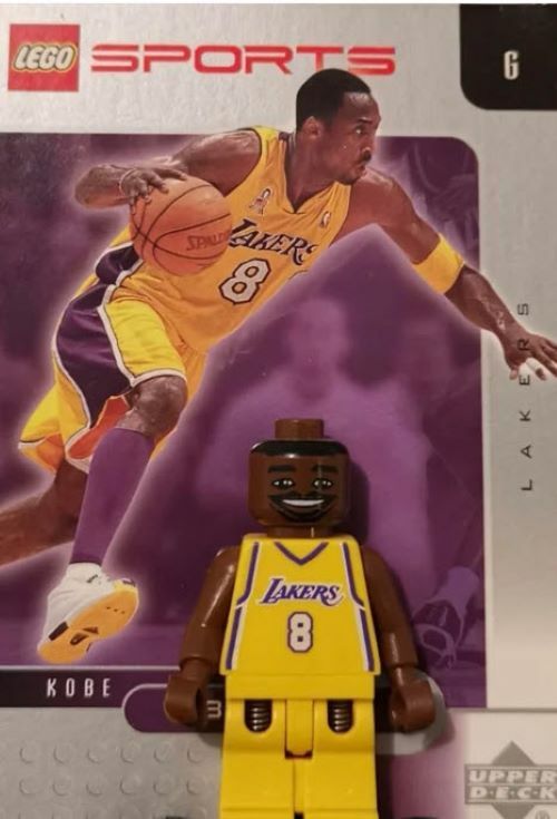 2003 Lego Kobe Bryant Minifigure Yellow Lakers with card and stand | eBay