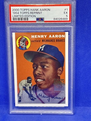 2000 Topps Hank Aaron PSA Graded Reprint Collection 24 Limited Edition ...