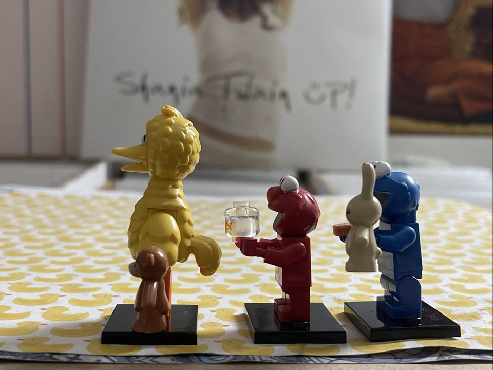 BIG BIRD ELMO COOKIE MONSTER GOLDFISH BOWL LEGO MINIFIG sesame street ...