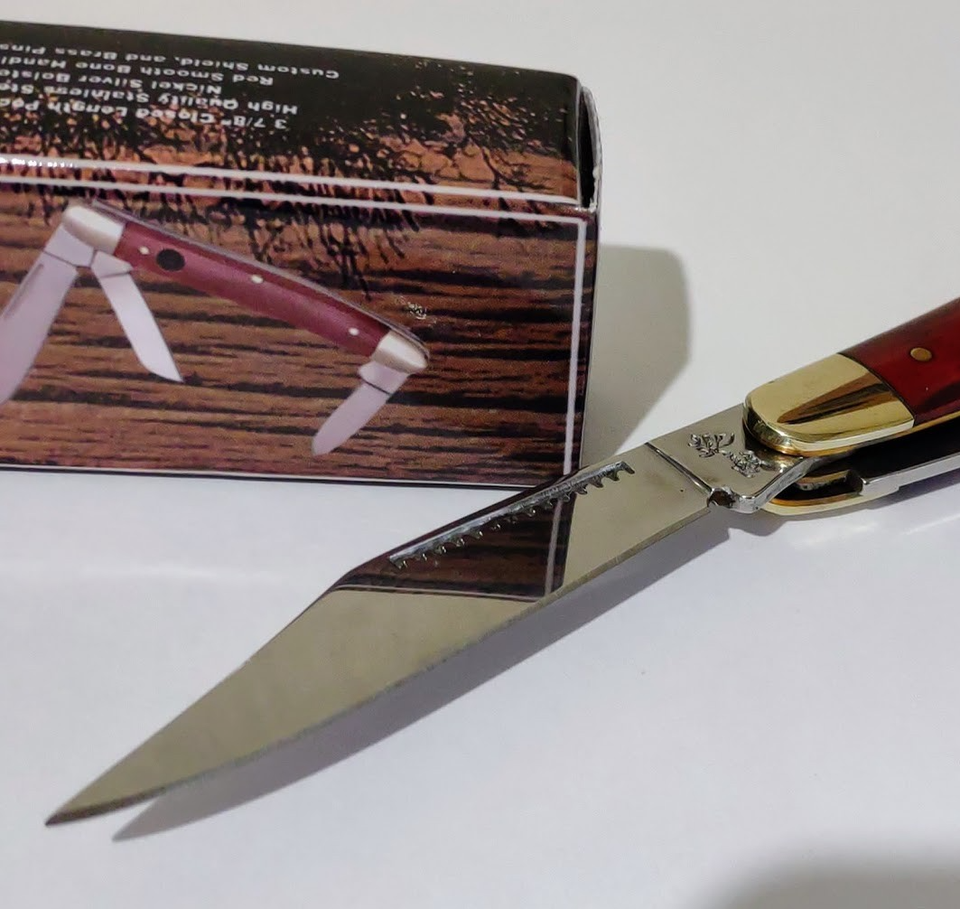 TROPHY STAG HUNTING POCKET KNIFE W/ BUCK DEER CUSTOM SHIELD WRANGLER ...