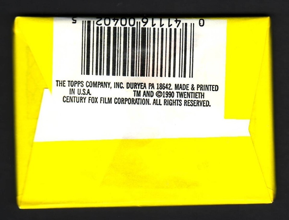 1990 THE SIMPSONS FACTORY SEALED TRADING 8 CARD PACK HOMER & FAMILY ...