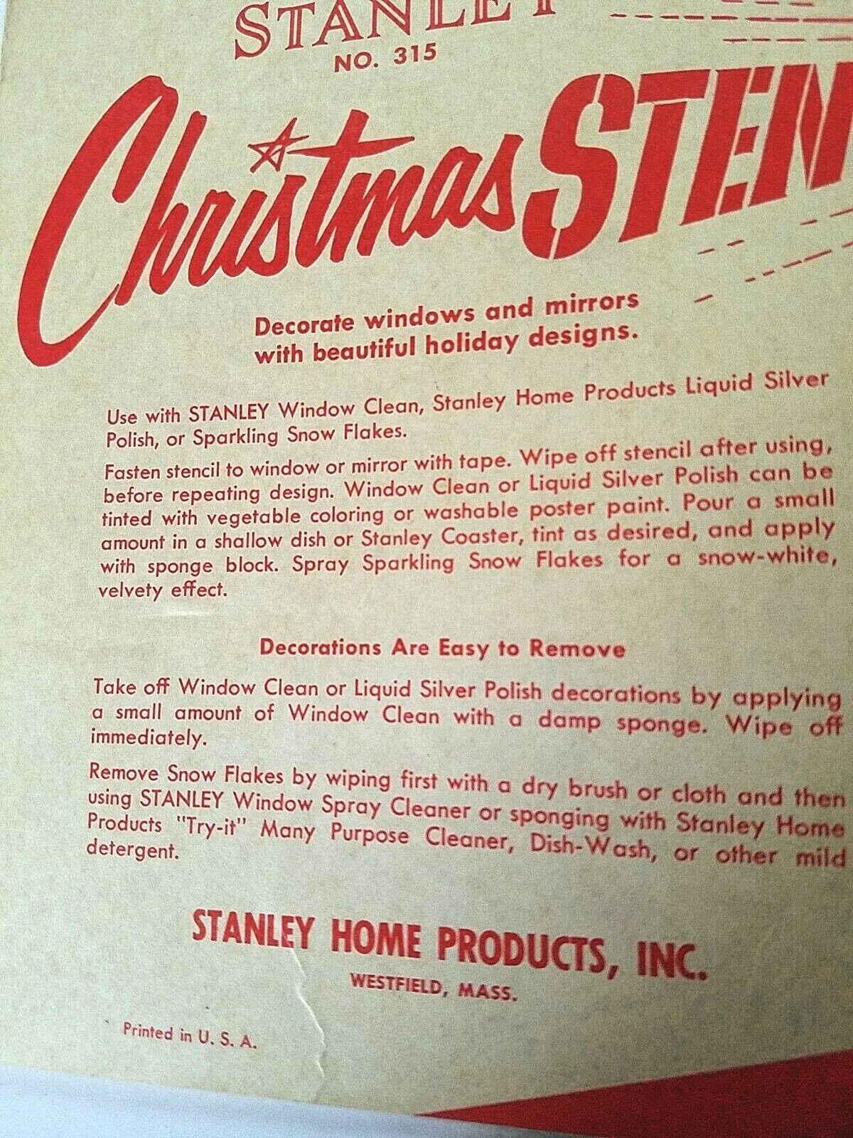 Vintage Stanley No 315 Christmas Stencils Stanhome Product 7 Pages | eBay