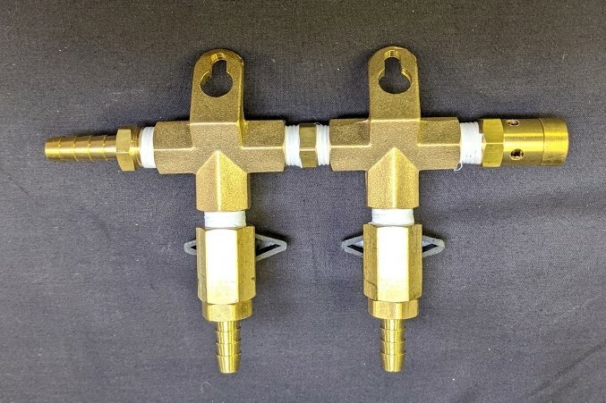 MODULAR CO2 Gas Line Manifold 2,3,4 Way Brass Splitter wShutoff and ...