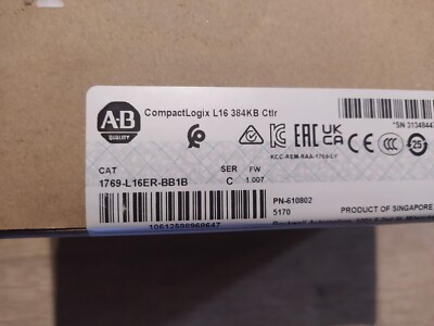 ALLEN-BRADLEY COMPACTLOGIX L16 384KB CTLR 1769-L16ER-BB [NEW] | eBay