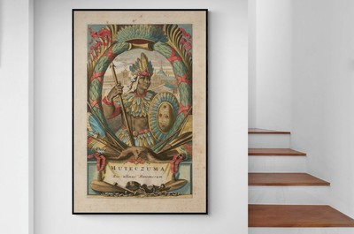 Montezuma II King Emperor of the Aztec Empire Mexican History Poster ...