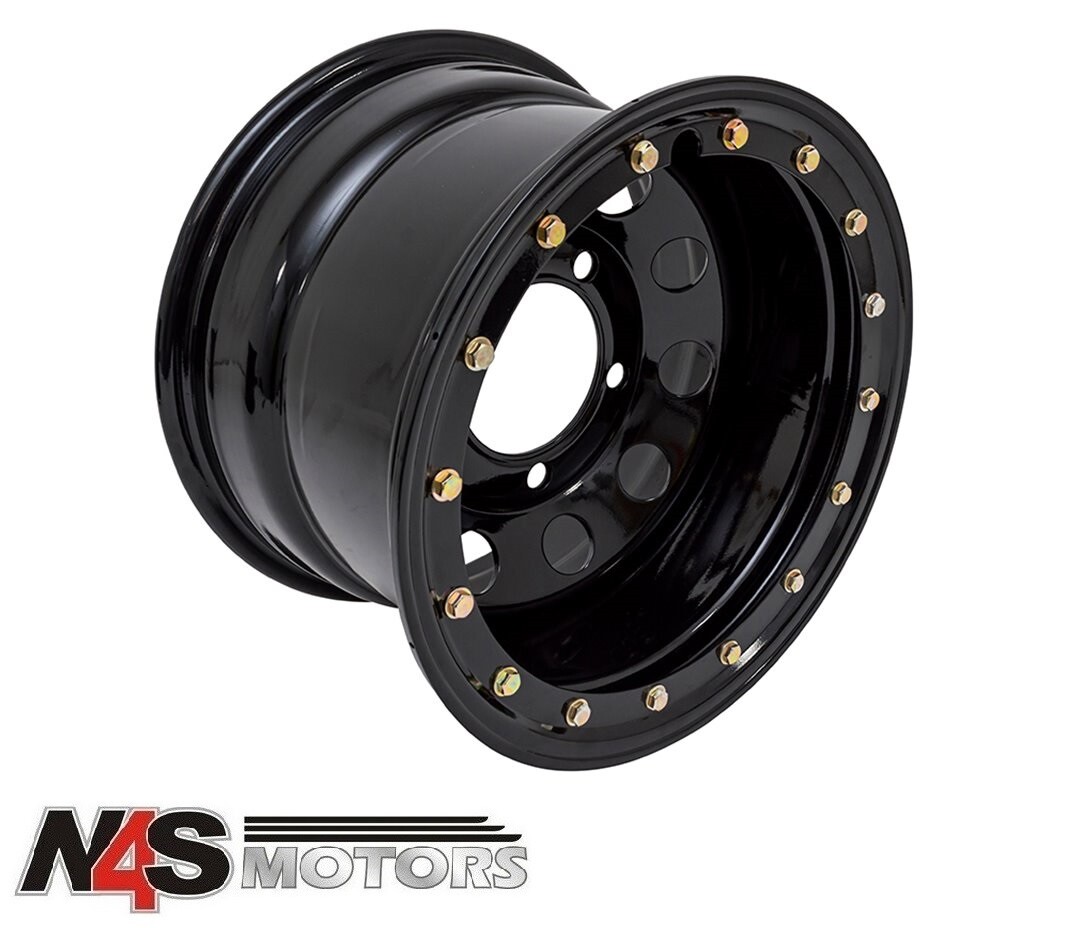 LAND ROVER DEFENDER IMITATION BEADLOCK GLOSS BLACK WHEEL 16 X 10”. PART ...