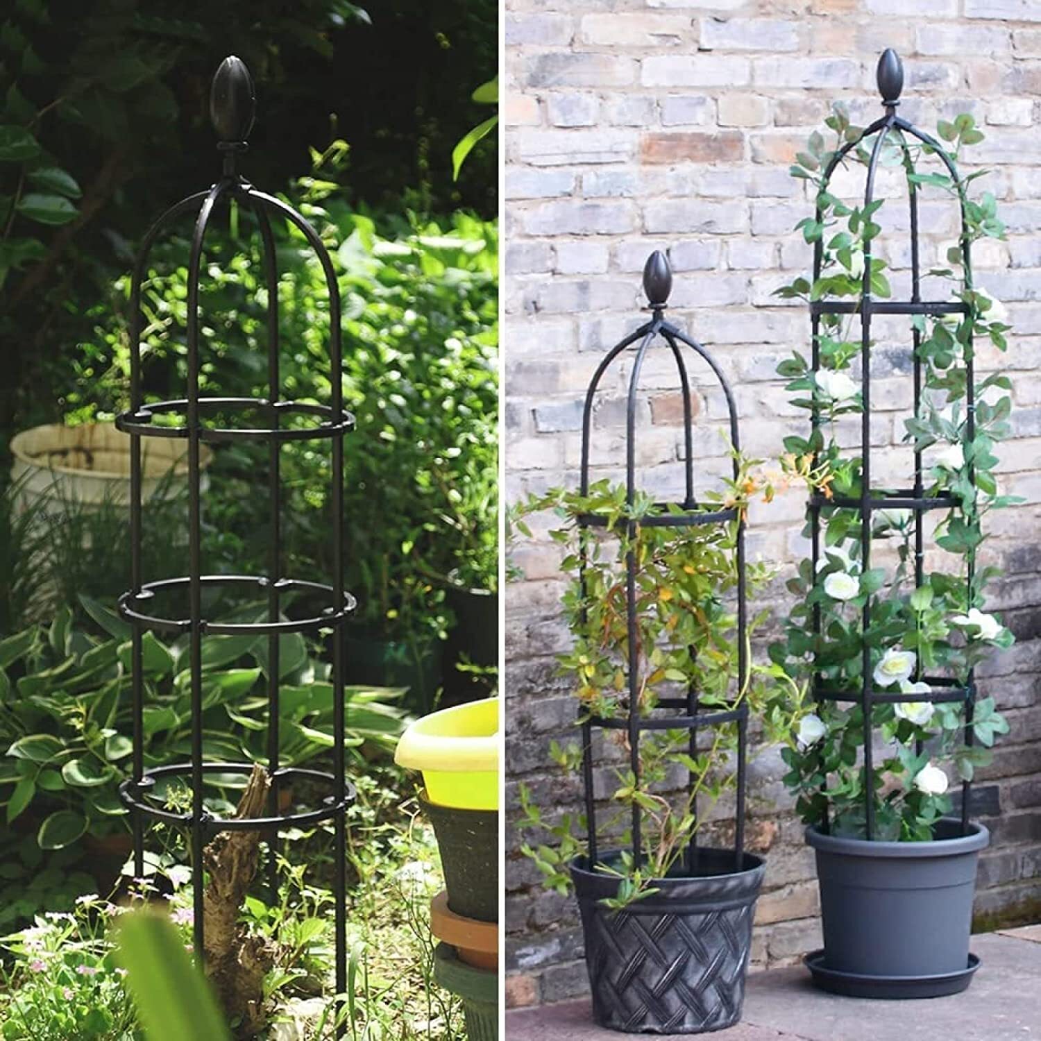 180cm Garden Plants Support Metal Obelisk Trellis Climb Frame Rose Vine ...