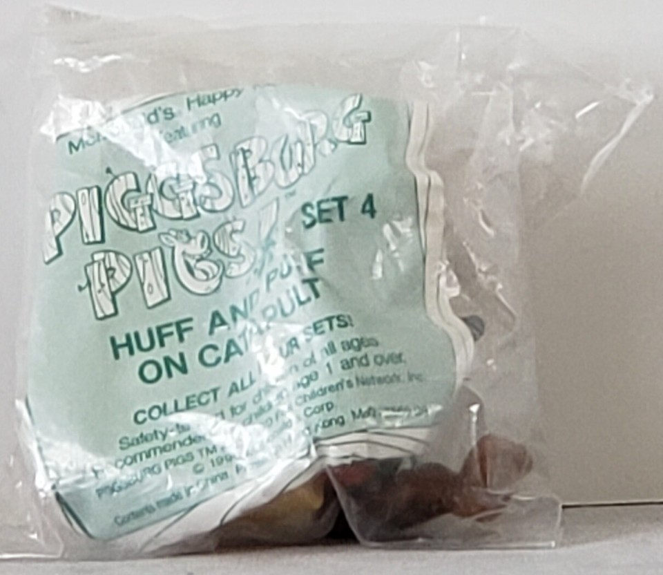 MIP McDonald's 1990 PIGGSBURG PIGS #4 HUFF & PUFF On CATAPULT 2.75 ...