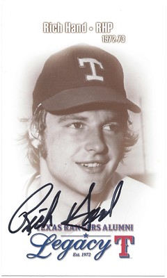 Texas Rangers Alumni Legacy *AUTOGRAPHED* Postcard Rich Hand SGA | eBay