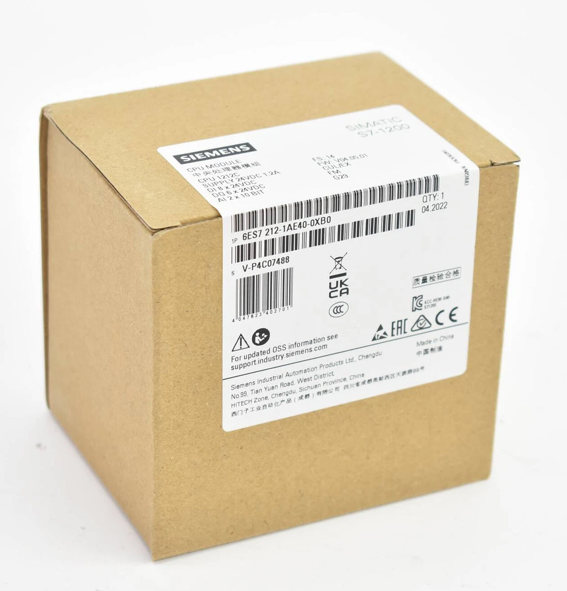 Source Siemens SIMATIC S7-1200 6es7214-1ag40-0xb0 Compact, 40% OFF