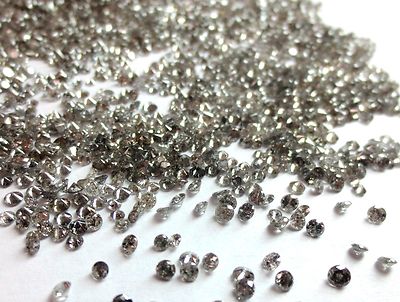 10+ Carat Lot GREY ROUND BRILLIANT CUT POLISHED Scrap Breakout DIAMONDS ...