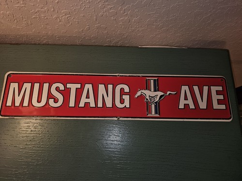 Vintage USA Made Aluminum Mustang Ave Sign-24 Inches/Used | eBay