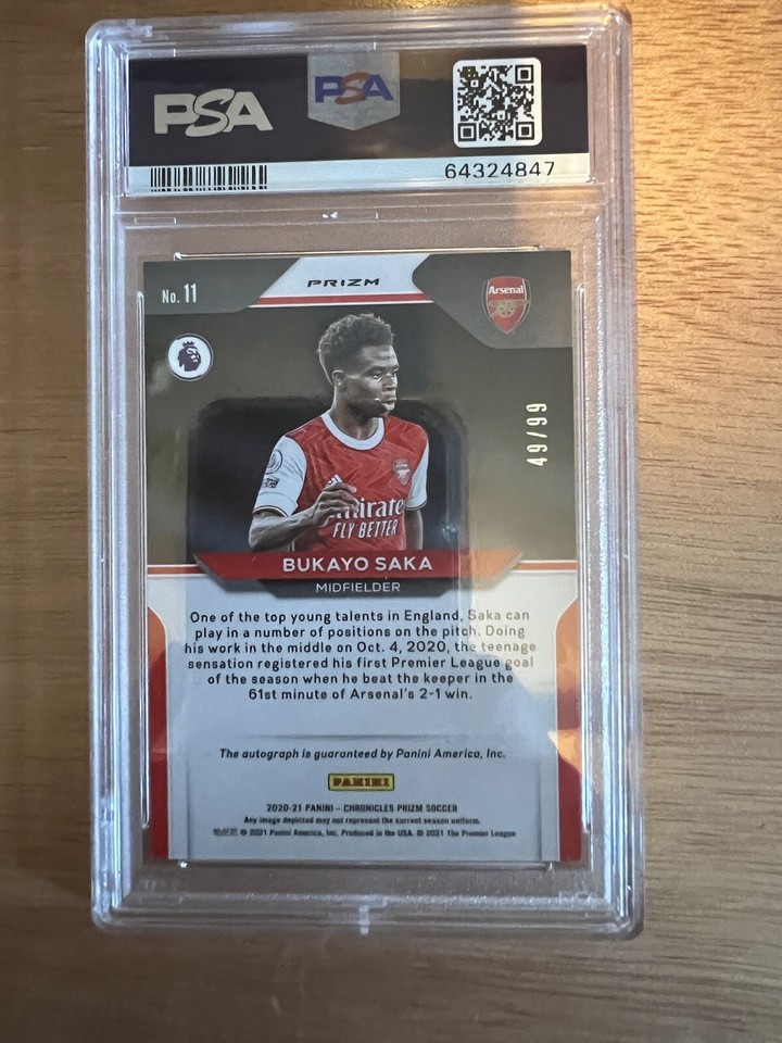 Bukayo Saka Auto /99 PSA 9 Very Rare Great Investment Card | eBay
