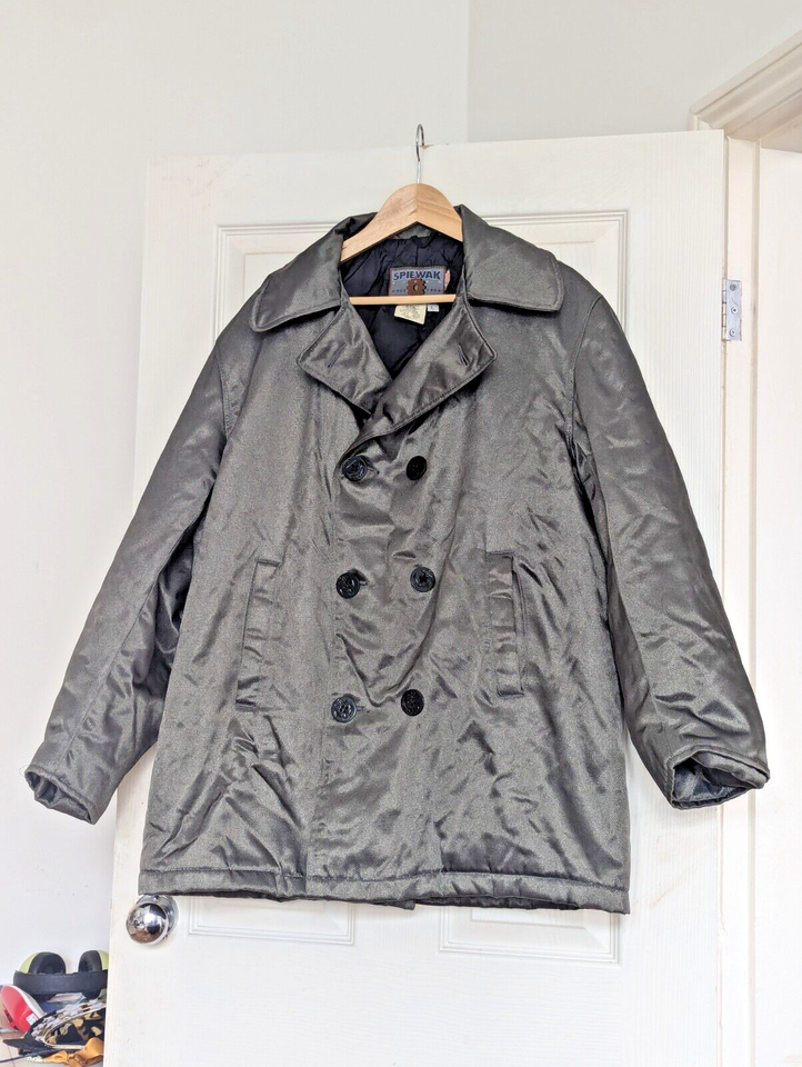 Vintage 90s Spiewak Reflective Peacoat Workwear Jacket US Naval Size L ...