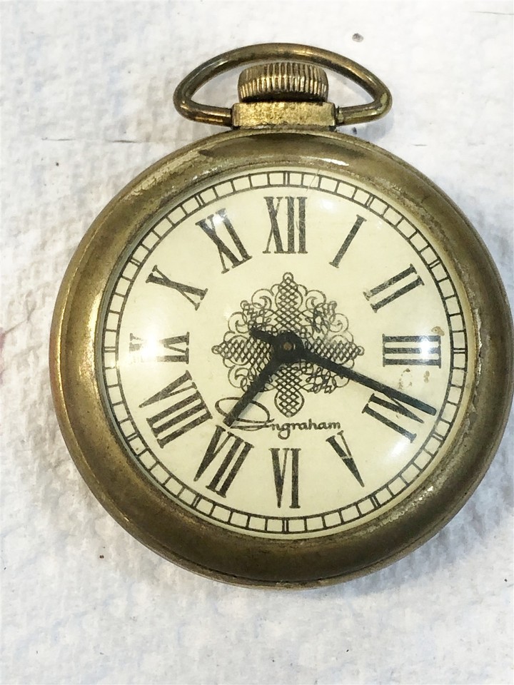 VINTAGE INGRAHAM POCKET WATCH NICE WORKING CONDITION LOT #41 | eBay