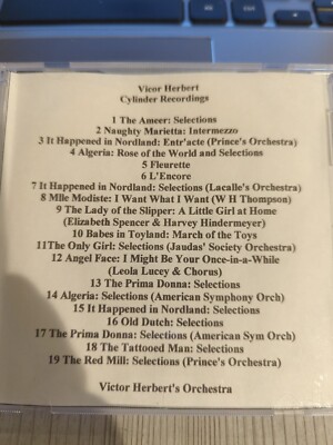 Live Opera Recording CD -495 Vicor Herbert Cylinder Recordings Ameer ...