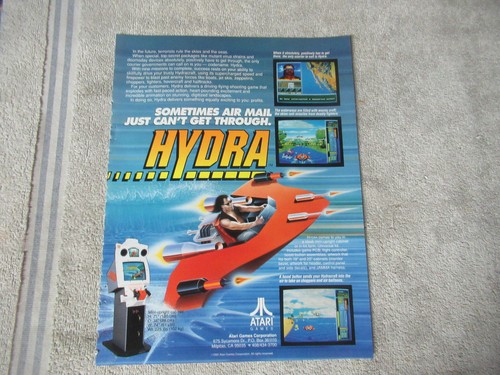 Original ad 1990 11- 8.5'' hydra atari arcade video GAME FLYER | eBay