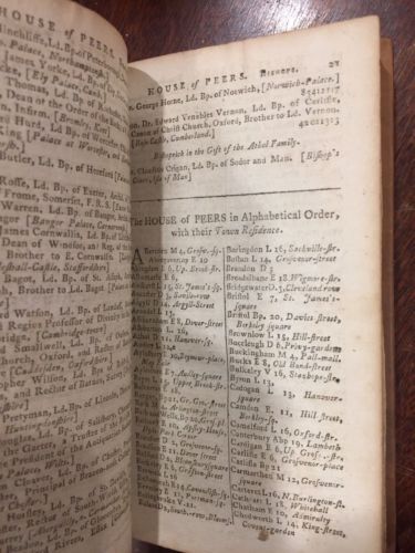 The Court and City Register or Gentleman's Complete Calendar 1792.1700s ...