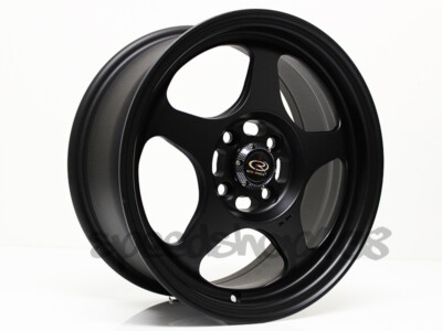 ROTA Slipstream WHEELS 15X6.5 +40 4X100 Satin Black FOR CIVIC INTEGRA ...