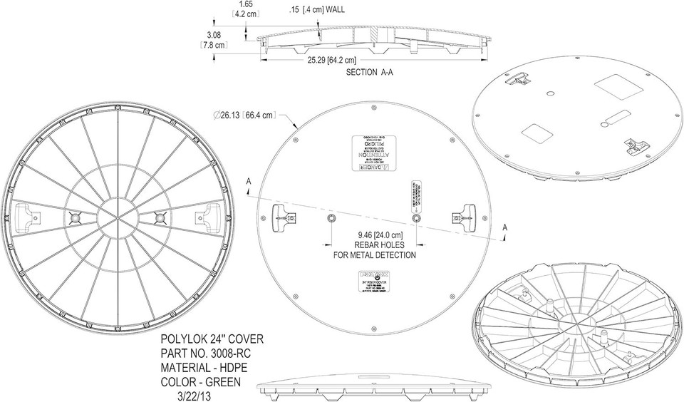 Polylok 3008-RC Septic Tank Riser Cover, 24-Inch, Green | eBay