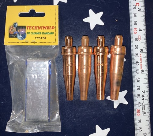 4 X VICTOR Style Oxygen Acetylene Cutting Torch Tips 1 of Each: #00 #2 ...