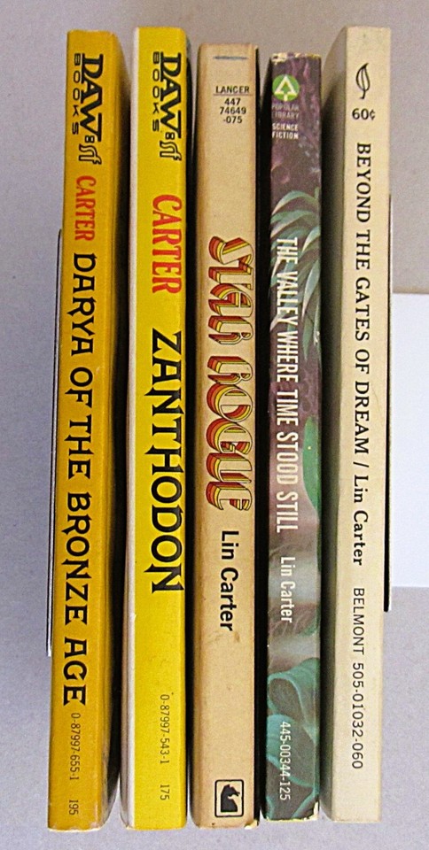 5~LIN CARTER PAPERBACKS~DARYA OF BRONZE AGE~ZANTHODON~BEYOND GATES OF ...