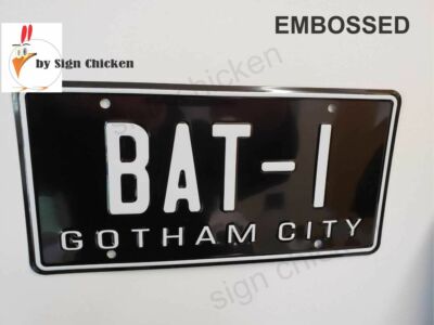 Batman / 1966 Batmobile / BAT-1 *EMBOSSED * Replica Prop License Plate ...