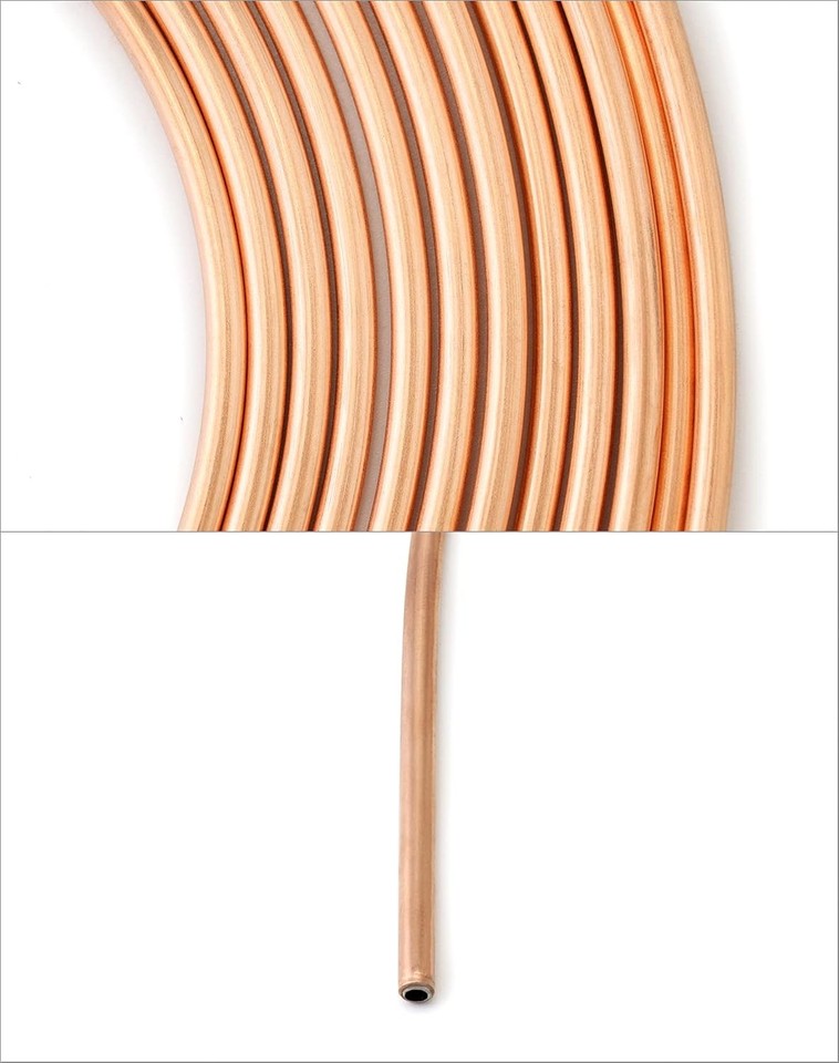 25ft Copper Brake Pipe Hose Line Tube Roll 3/16'' Fittings Tubing Kit ...