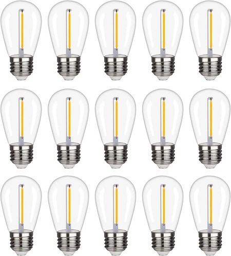 Waterproof S14 LED Light Bulbs Outdoor String Lights Replacement E26 ...