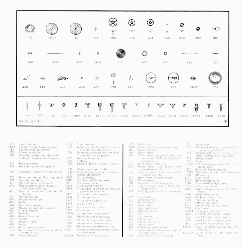 1 pc Jaeger Lecoultre JLC Cal. 818 819 parts GENUINE OEM NOS Le coultre ...