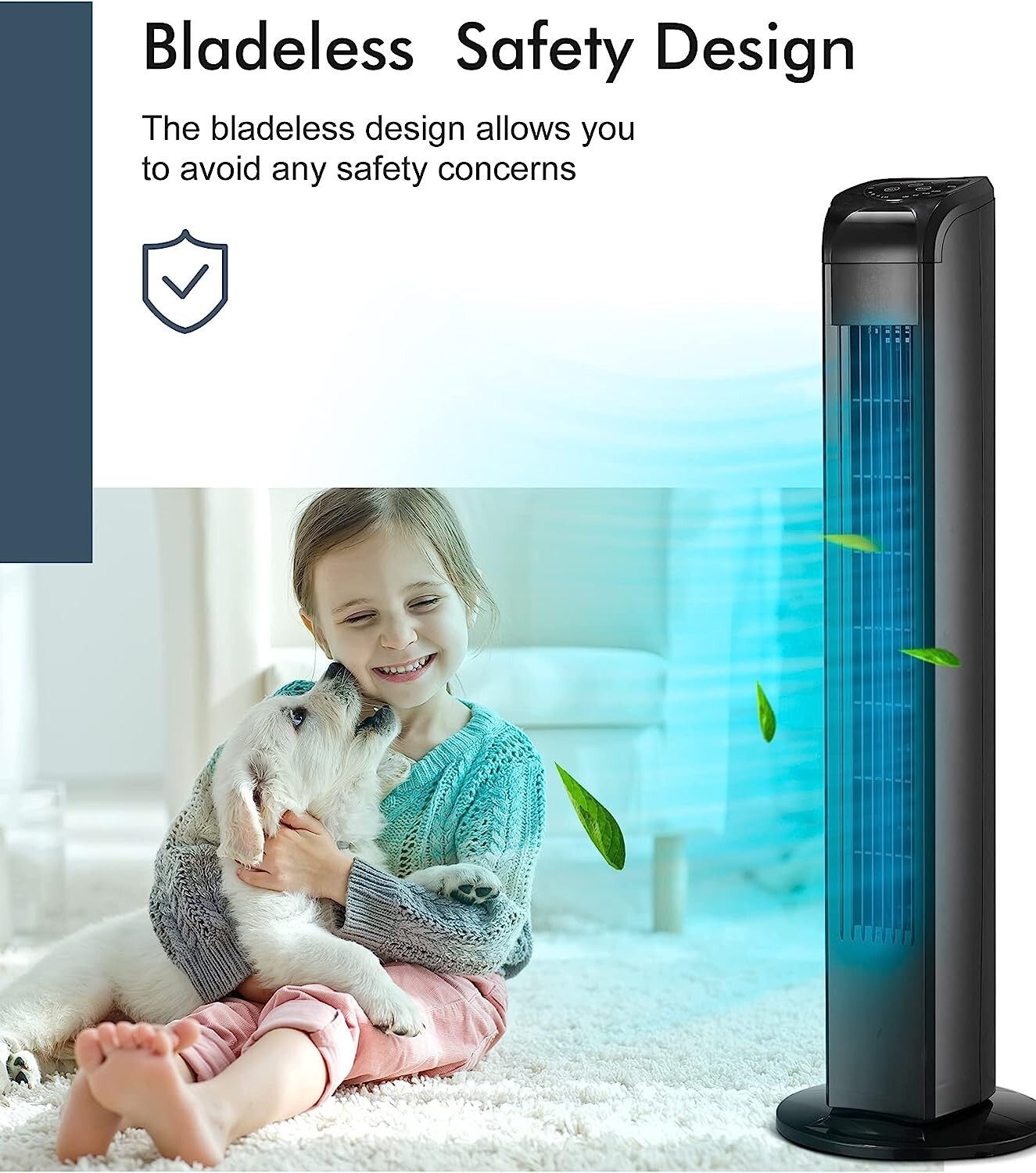 Oscillating Cooling Tower Fan with Remote, Electric Standing Portable ...