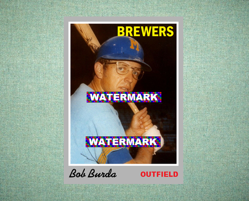 Bob Burda Milwaukee Brewers 1970 Style Custom Baseball Art Card | eBay