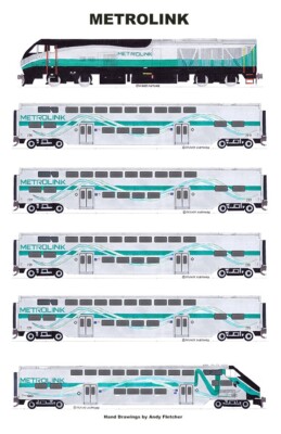 Metrolink 11"x17" Commuter Train Poster Andy Fletcher signed | eBay