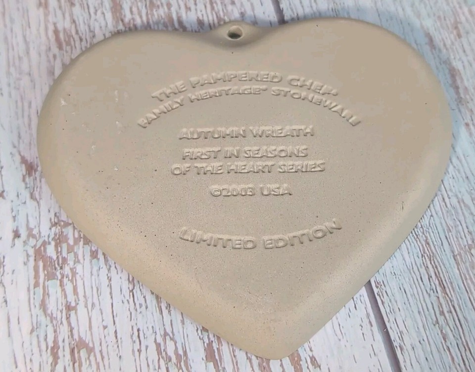 4 Vintage Pampered Chef Stoneware Mold Bountiful Heart Peace On Earth ...