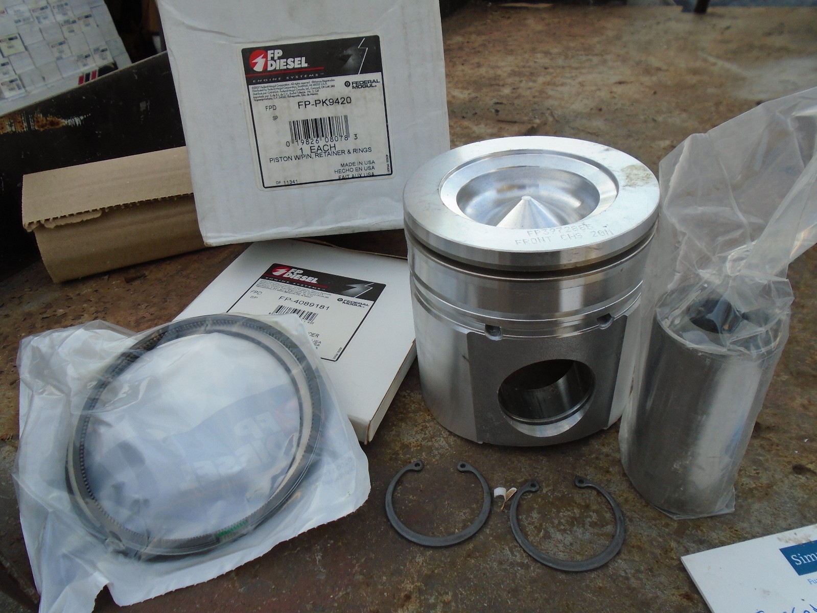 piston kit fit Cummins sealed power pk-9420 piston pin rings retainers ...