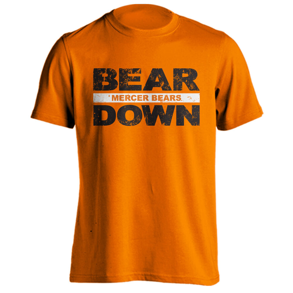 Mercer University Bears MU Bear Down Slogan Distressed Logo Short ...