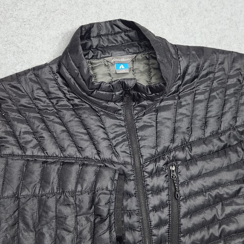 Eddie Bauer Puffer Jacket Mens Small Black First Ascent Quilted Goose ...