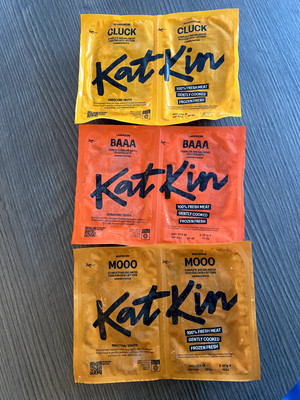 KATKIN FRESH FROZEN CAT FOOD 12 X CLUCK 15 X MOO 11 X BAA COLLECTION ...