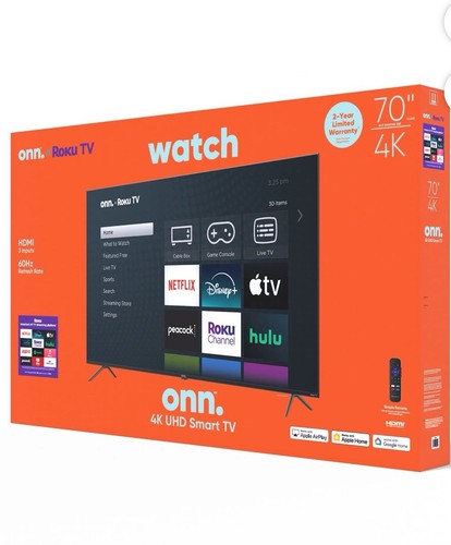 ONN 70" inch 4K Roku Smart TV LED HDR Ultra HD | eBay