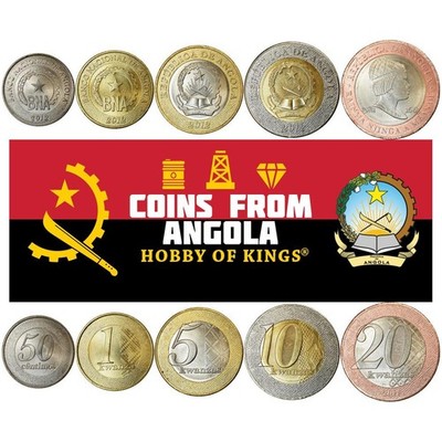 Angola | 5 Coin Set | 50 Centimos 1 Kwanza 5 10 20 Kwanzas | 2012 ...