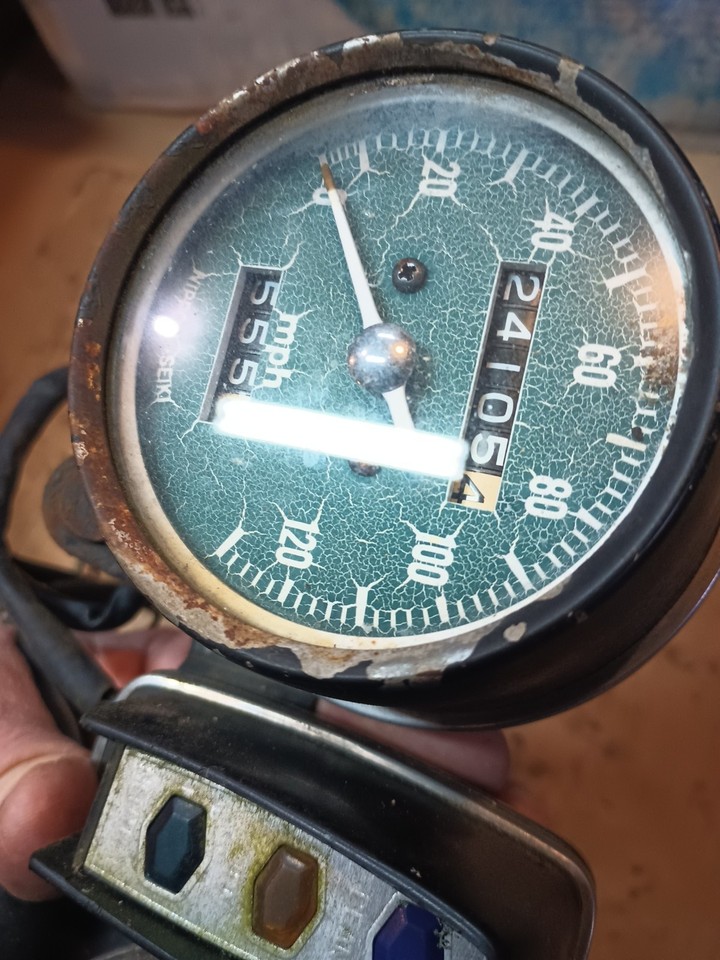 Honda 1973-1974 CB450 K6 K7 twin speedometer odometer meter mph ...