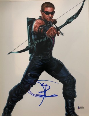 JEREMY RENNER SIGNED 11X14 PHOTO AVENGERS HAWKEYE BECKETT BAS AUTOGRAPH ...