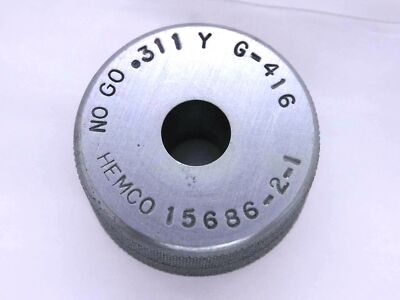 .3110 CLASS Y MASTER PLAIN BORE RING GAGE .3125 -.0015 UNDERSIZE 5/16 8 ...